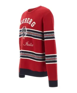 Iceberg Logo Striped Knitted Sweater