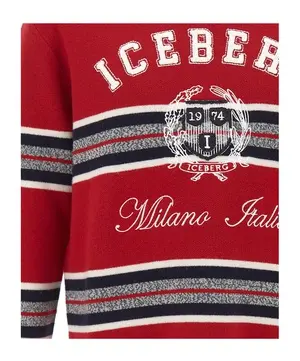 Iceberg Logo Striped Knitted Sweater