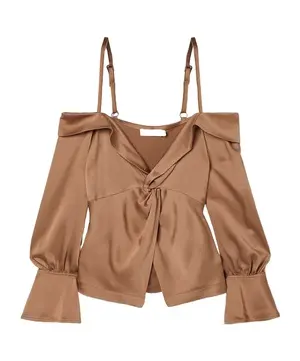 Simkhai Off-the-shoulder Cami Top With Flared Sleeves
