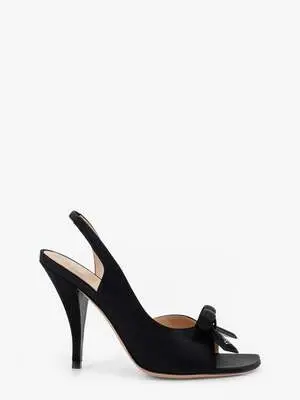 Dior Bow Satin Sandals With Logo Bow Detail - Black