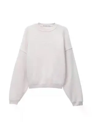 Alexander Wang Oversized Crewneck With Logo Print - Grey