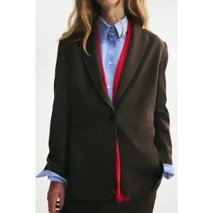 H&M Long Single-breasted Twill Blazer
