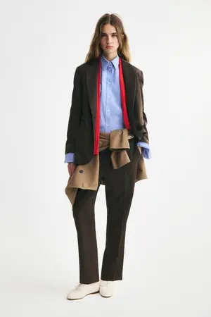 H&M Long Single-breasted Twill Blazer