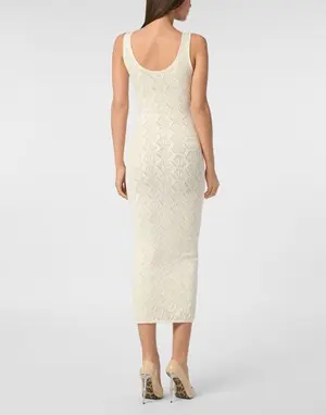 Philipp Plein Viscose Long Dress Monogram