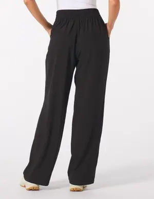GLYDER Sydney Wide-leg Stretch Woven Pants - Black