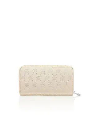 Philipp Plein Zip Around Wallet - Beige