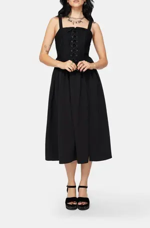 DISTURBIA Miranda Midi Corset Dress - Black