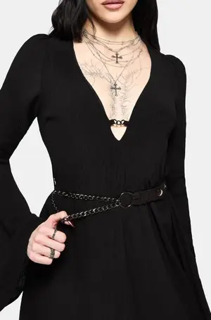 DISTURBIA Millicent Chain Front Midi Dress