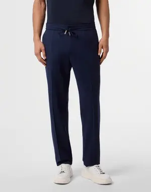BILLIONAIRE Light Wool Drawstring Trousers - Navy