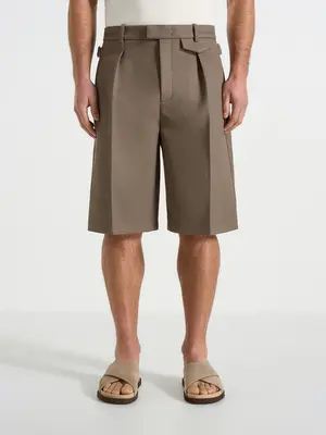 Manière De Voir Manière De Voir Auguste Tailored Bermuda Shorts Olive
