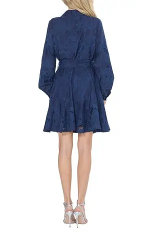 CIEBON Serane Eyelet Embroidery Long Sleeve Mini Dress