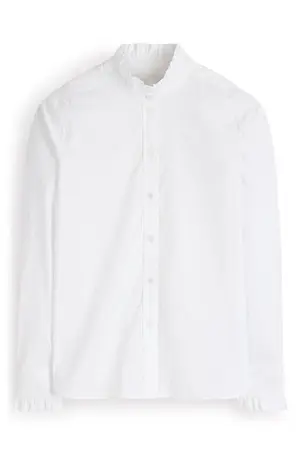 Boden Sienna Frill Cotton Button-up Shirt