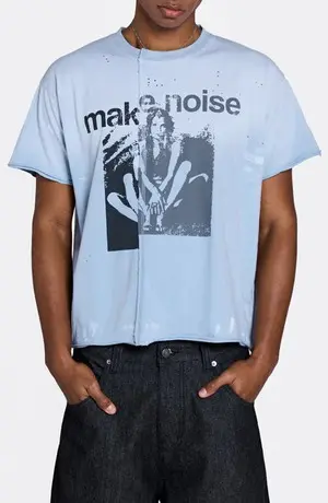 JADED LONDON Make Noise Graphic T-shirt - Blue