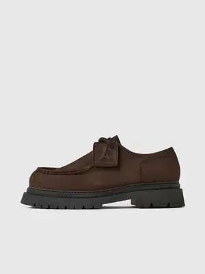 Manière De Voir Maniere De Voir Atelier Nubuck Suede Lace-up Shoe - Brown
