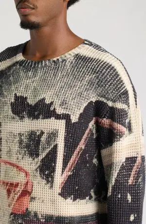 MARKET Break The Backboard Waffle Knit Sweater