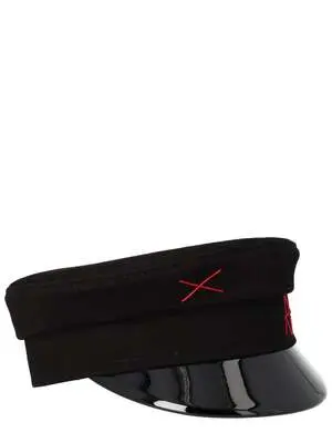 Ruslan Baginskiy Cotton Peaked Cap With Glossy Visor - Black