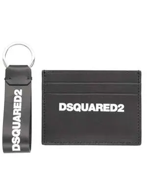 Dsquared2 Leather Card Holder With Key Ring