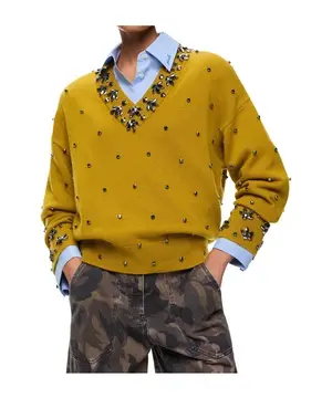Pinko Crystal-embellished V-neck Sweater
