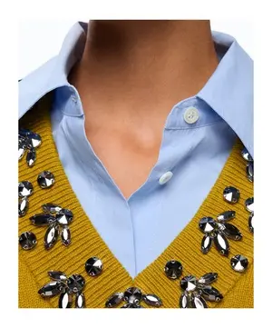 Pinko Crystal-embellished V-neck Sweater