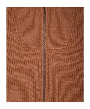 Canali Wool-cashmere Blend Full-zip Ribbed Sweater