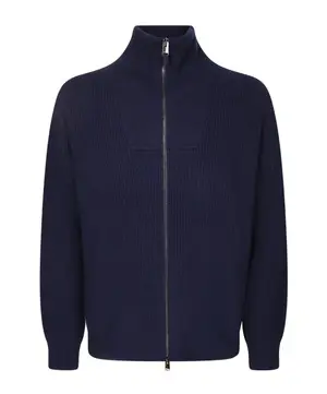 Canali Wool-cashmere Blend Zip-up Sweater