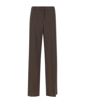 Marella Pinstriped Wide-leg Trousers