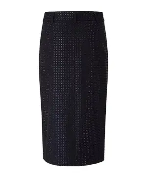 Pinko Rhinestone Embellished Wrap Midi Skirt - Dark Blue