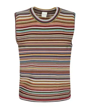 Paul Smith Sleeveless Striped Knit Tank Top - Multicolor