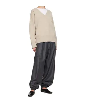 RÓHE Drawstring Elasticated Cuff Wool Trousers
