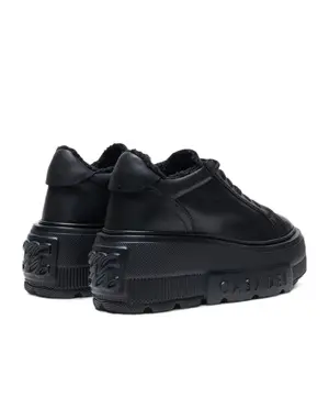 Casadei Round Toe Platform Sneakers With Fleece Lined Collar