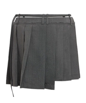 Acne Studios Pleated Wool Blend Mini Skirt