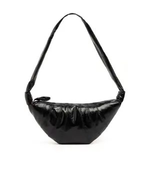 LEMAIRE Medium Croissant Coated Cotton Crossbody - Black