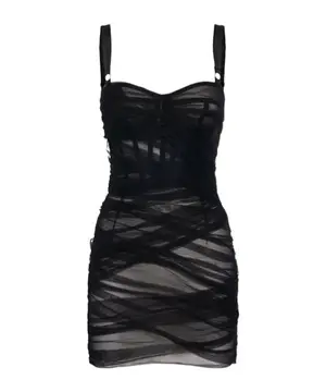 Dolce & Gabbana Stretch Tulle Mini Dress - Black