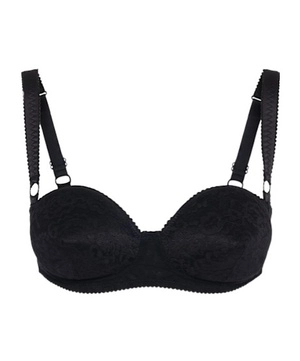 Dolce & Gabbana Satin Lace Bra - Black