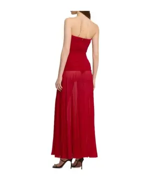 Magda Butrym Strapless Draped Jersey Long Dress