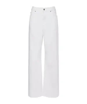 Valentino Garavani High-waisted Wide-leg Jeans With Printed Back Panel