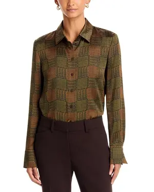 Lafayette 148 New York Silk Printed Shirt