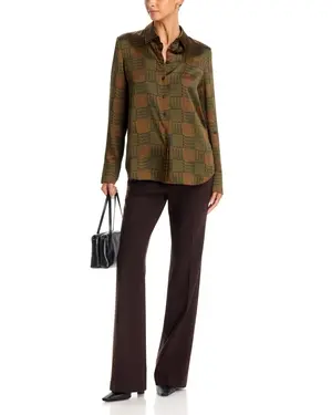 Lafayette 148 New York Silk Printed Shirt