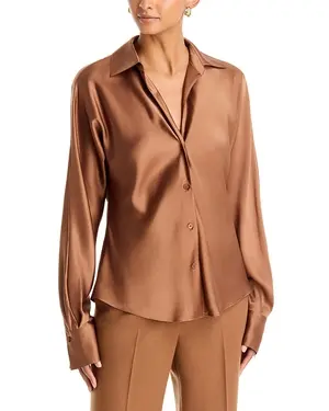Lafayette 148 New York Silk Dolman Sleeve Blouse - Vicuna