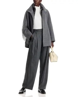 Herno Fringed Alpaca Blend Coat
