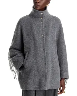 Herno Fringed Alpaca Blend Coat