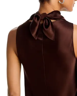 Helmut Lang Tie Neck Sleeveless Silk Top