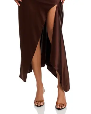 Helmut Lang Tie Neck Sleeveless Silk Maxi Dress