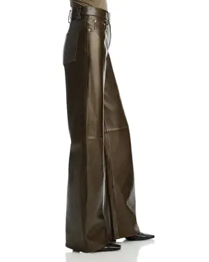 Helmut Lang Leather Relaxed Bootcut Pants