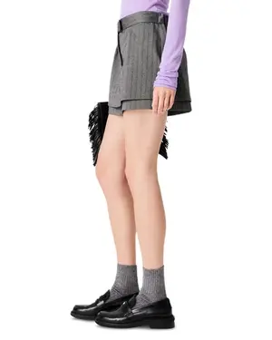 Maje Ipernolus Rhinestone Pinstriped Skort