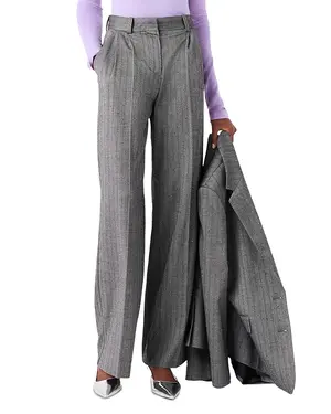 Maje Rhinestone Pinstriped Tailored Trousers