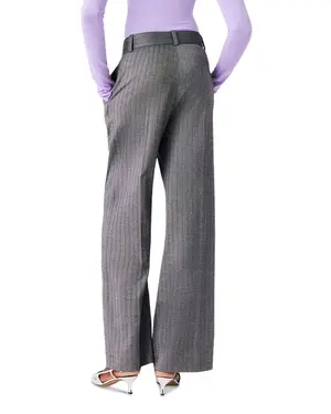 Maje Rhinestone Pinstriped Tailored Trousers