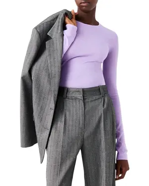 Maje Rhinestone Pinstriped Tailored Trousers