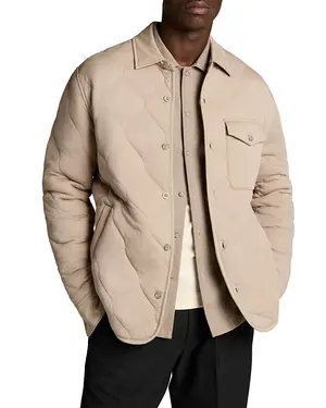 Vince Quilted Cotton Blend Shirt Jacket - Pavement