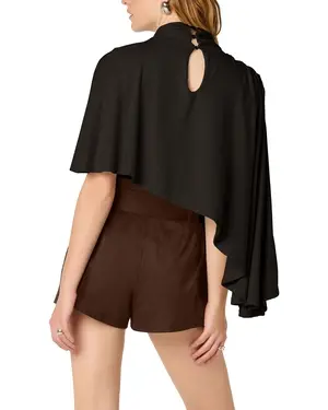 Astr The Label Asymmetric Hem Poncho Top